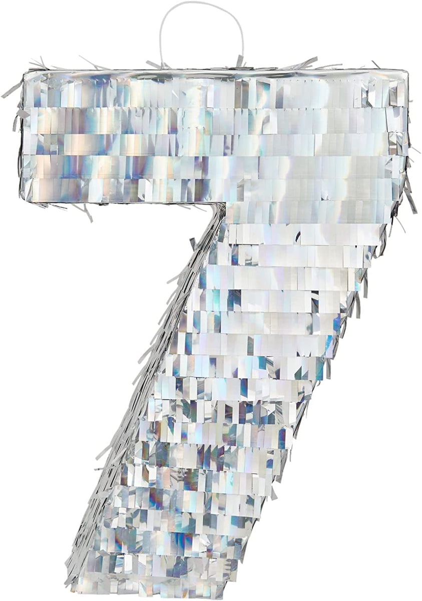 Number Seven Silver Pinata Large– PartyMonster.ae