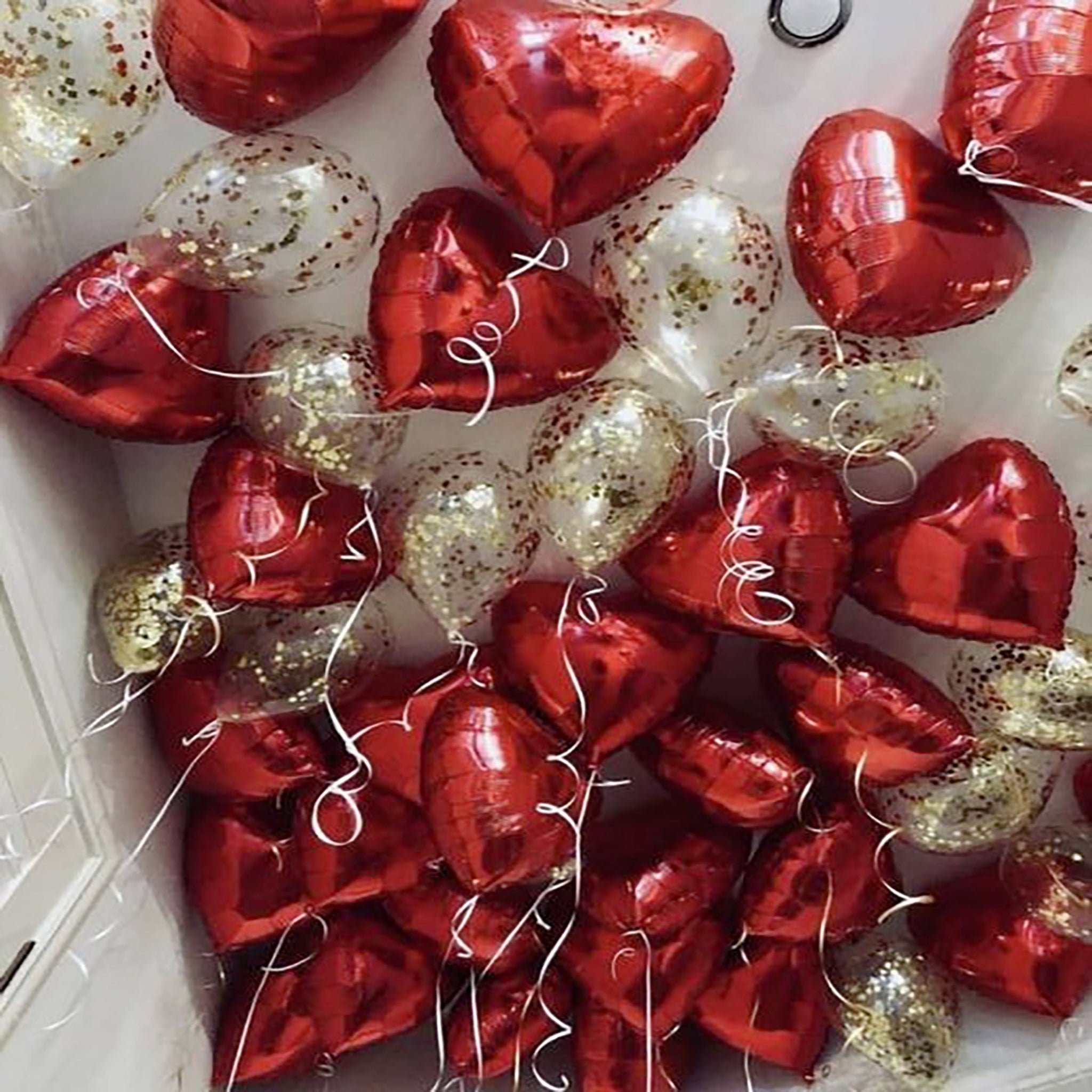 Ceiling Heart Foils And Confetti Balloons