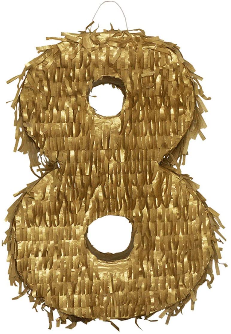 Number Eight Golden Pinata– PartyMonster.ae